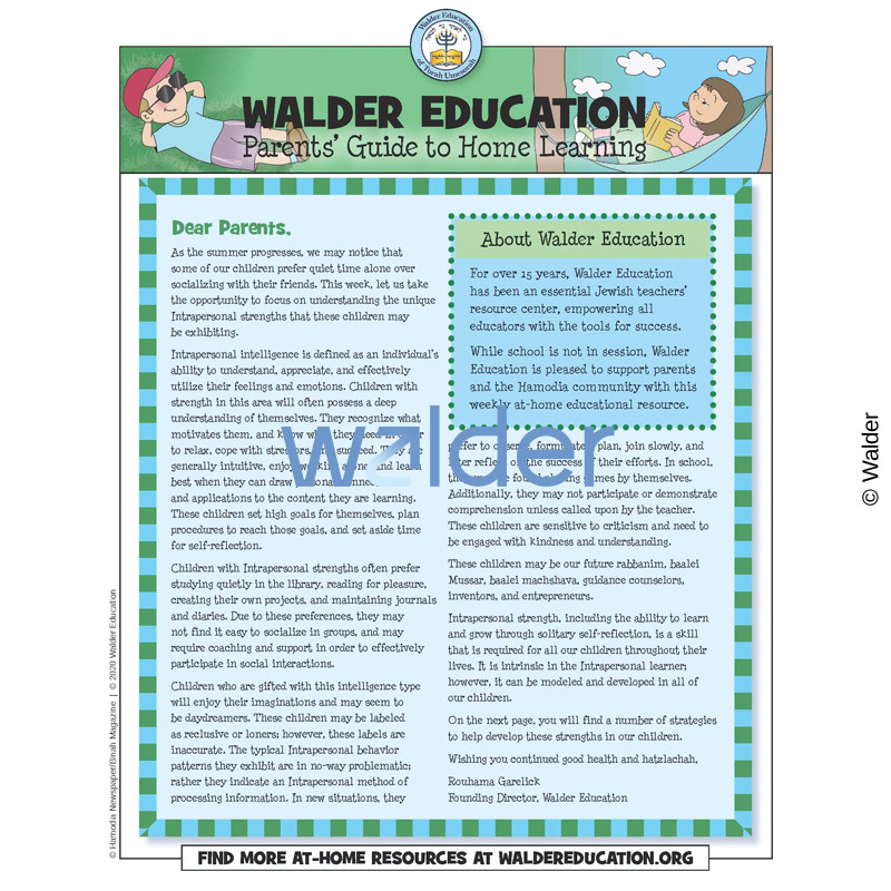 Parents Guide to Home Learning - Week 18 - Walder Education