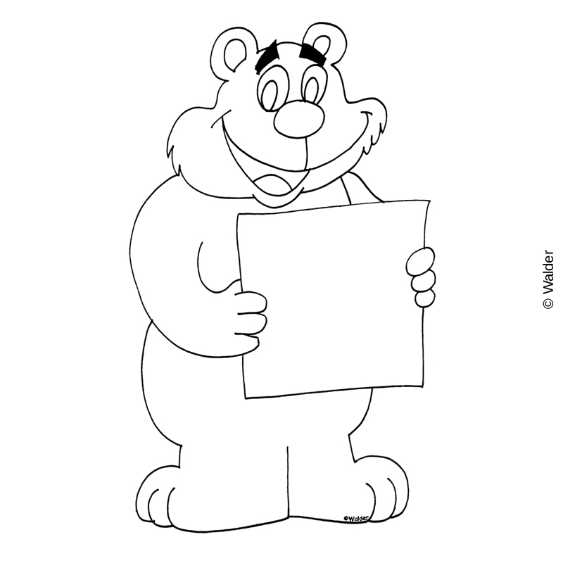 Bear Holding Sign - Walder Education