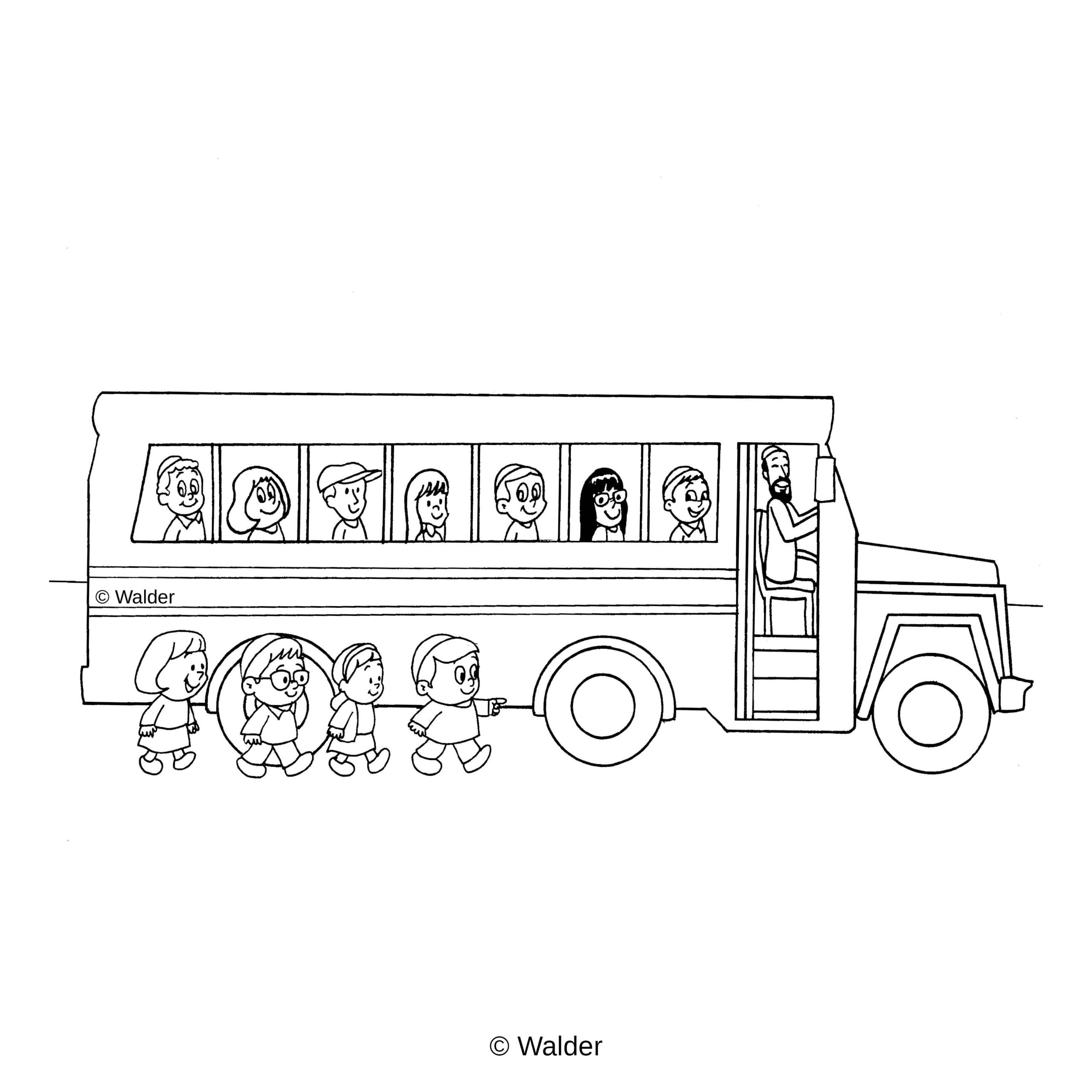 Students Getting Onto Bus - Walder Education