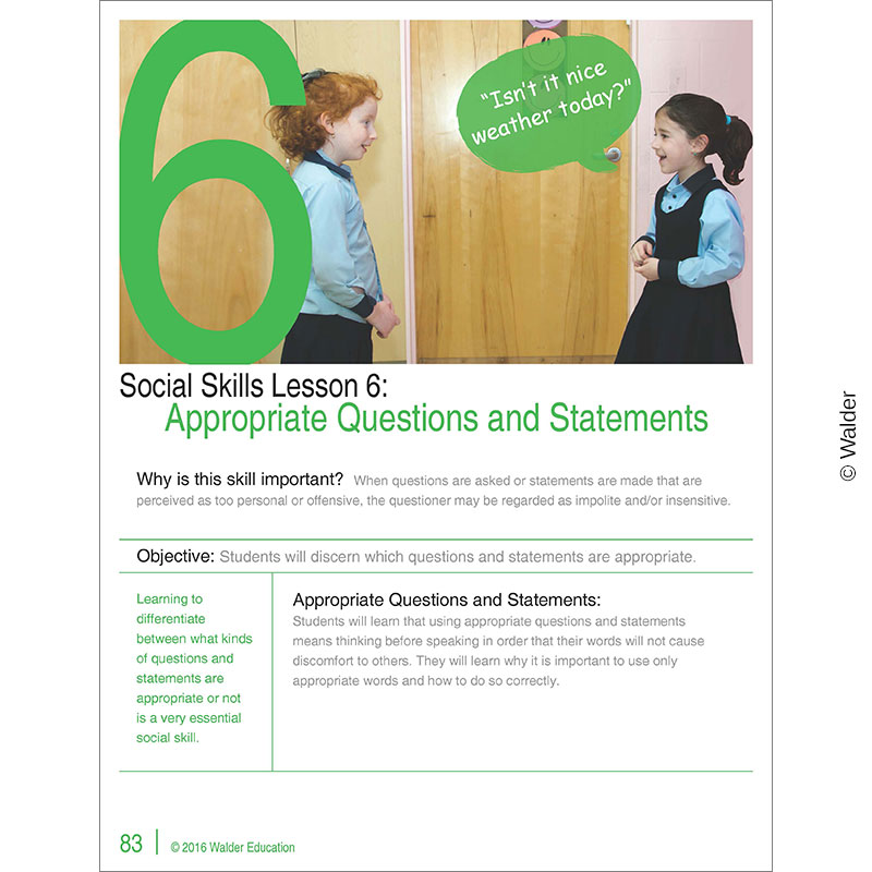 15 Steps to Social Success: Lesson 6 – Appropriate Questions and ...