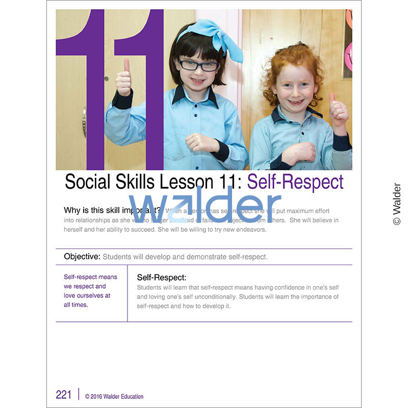 15 Steps to Social Success: Lesson 11 – Self-Respect - Walder Education