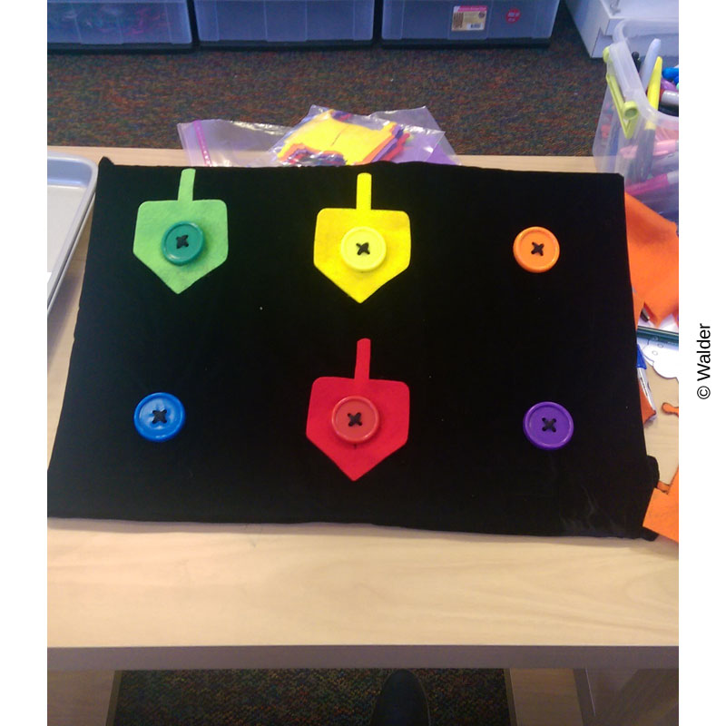 Color Matching Chanukah Button Board - Walder Education