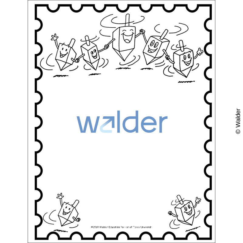Dancing Chanukah Gelt Border Unlined - Walder Education