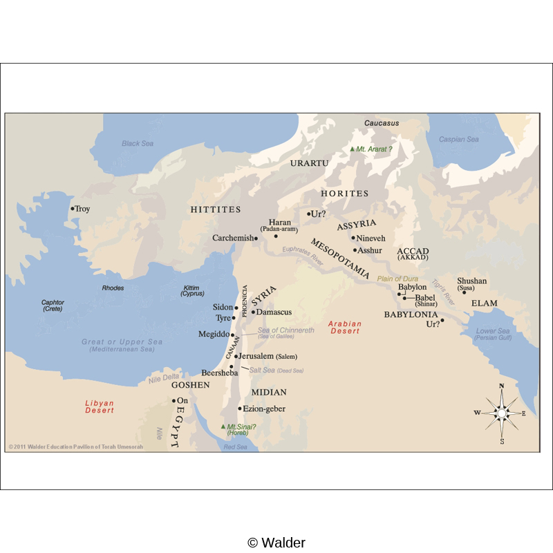 Map of Israel and Surrounding Countries From Biblical Times (Times of ...