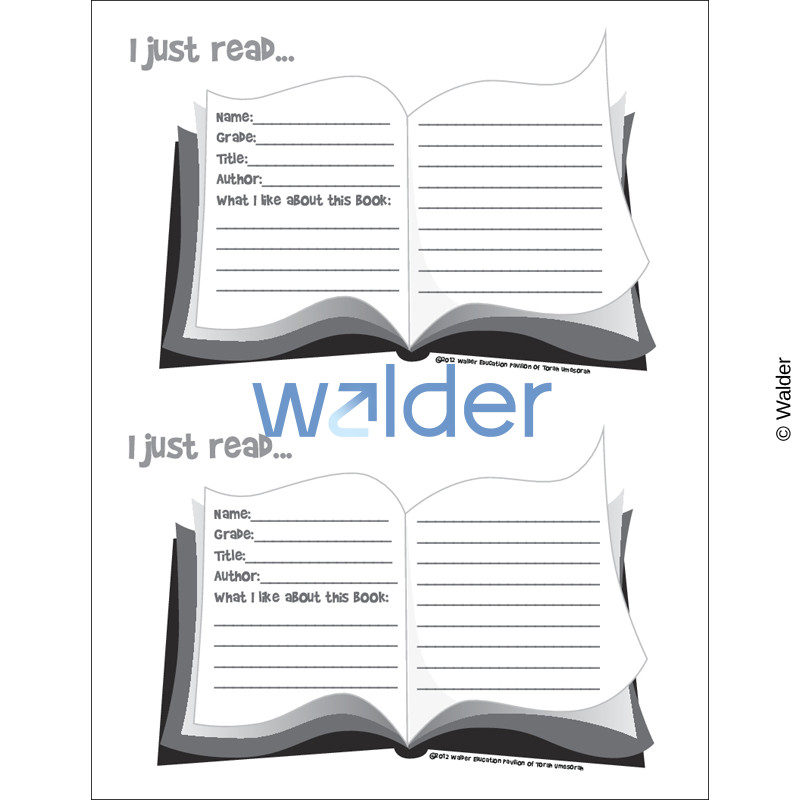 Book Report Fill In Handout (2 per page) - Walder Education