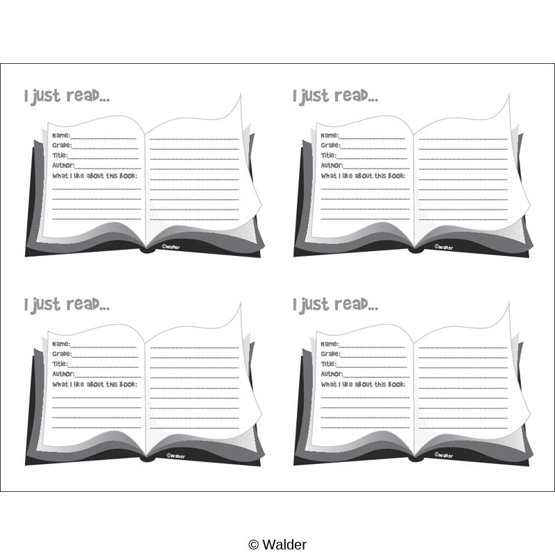 Book Report Fill In Handout (4 per page) - Walder Education
