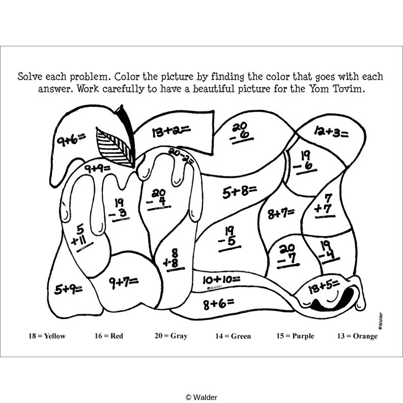 Addition and Subtraction Color by Number - Walder Education