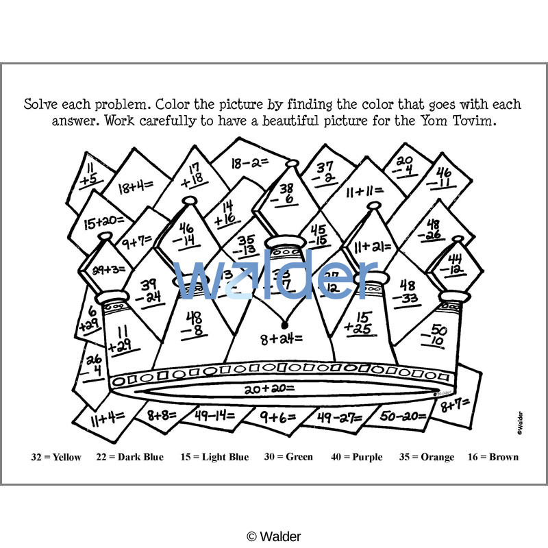 Addition and Subtraction Color by Number - Walder Education
