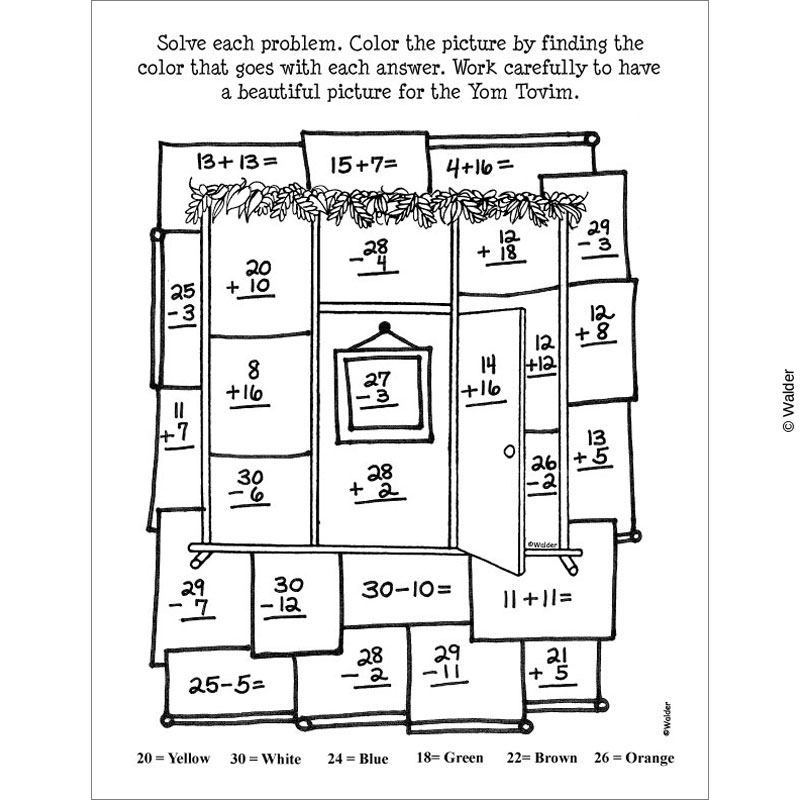 Addition and Subtraction Color by Number - Walder Education