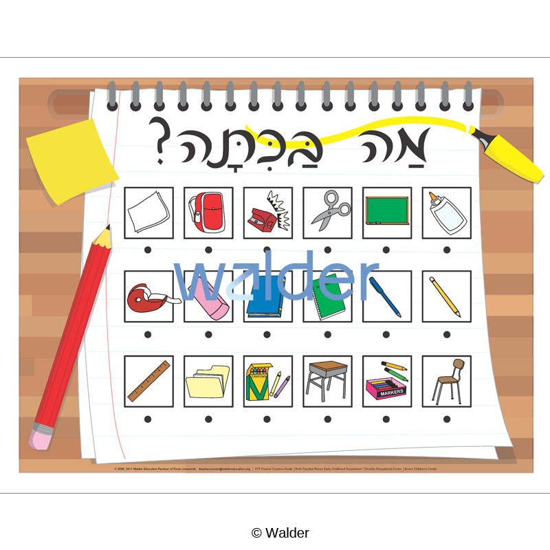 Interactive Hebrew Poster - School Supplies - Walder Education