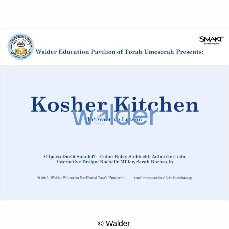Kosher Kitchen SmartBoard Game - Hebrew Version - Walder Education