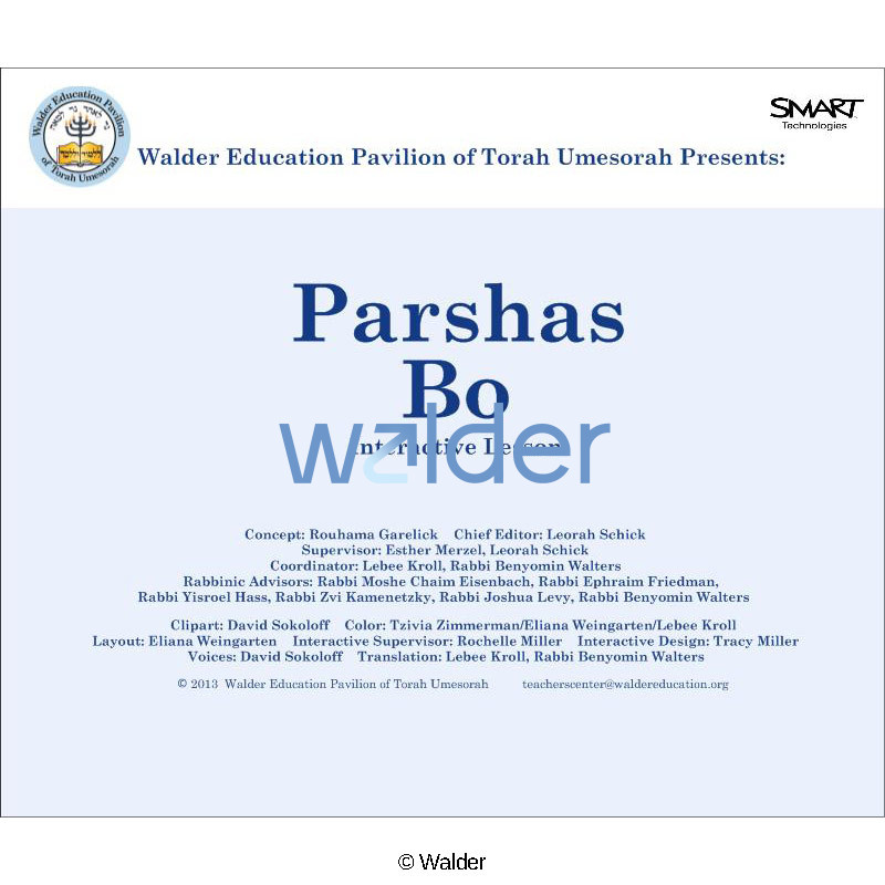 Parshas Bo Interactive Smartboard Lesson - Walder Education