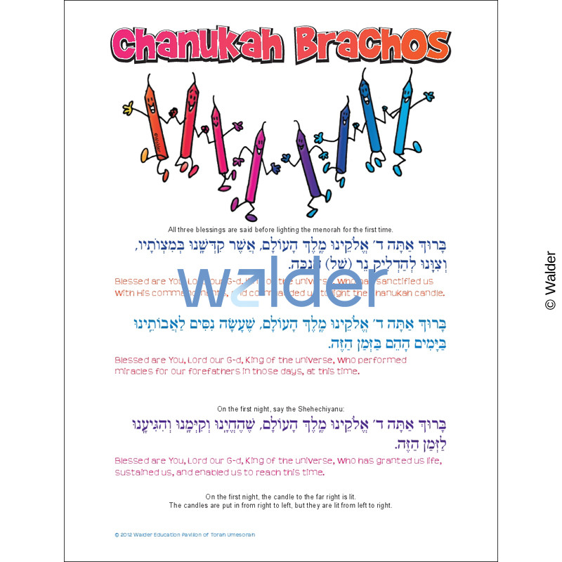 Chanukah Brachos - English Translation - Walder Education